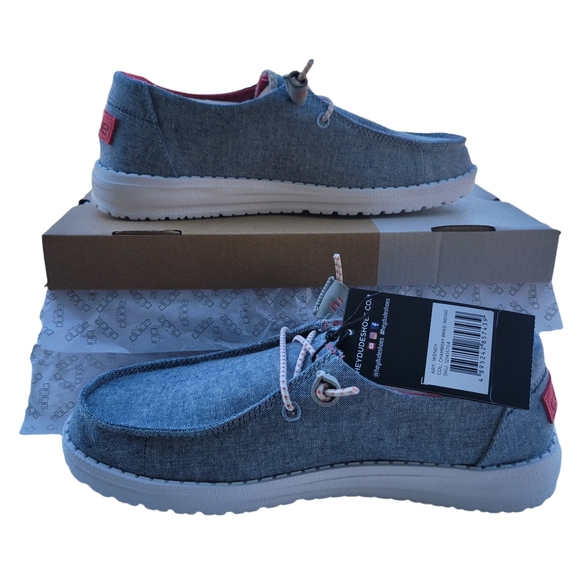Hey Dude | Shoes | Hey Dude New In Box Wendy Chambray Braid Indigo ...